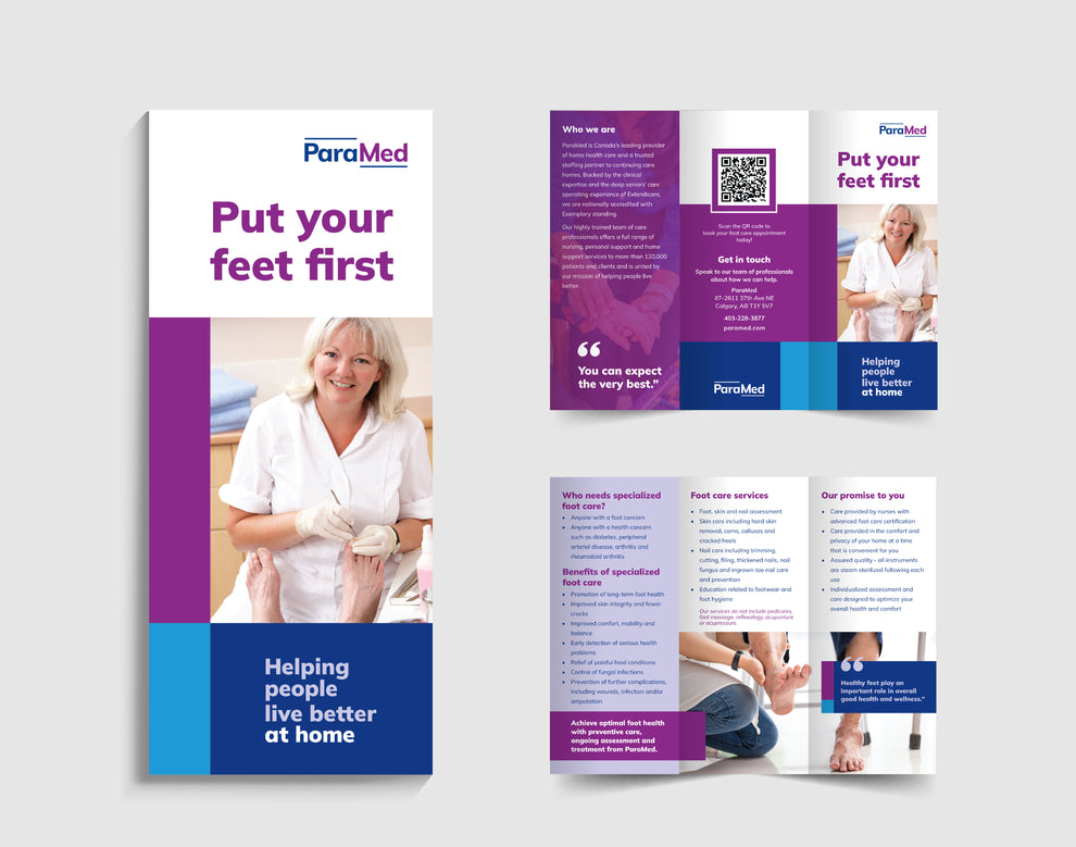 ParaMed Foot Care Tri-Fold Brochures – Extendicare Print Shop